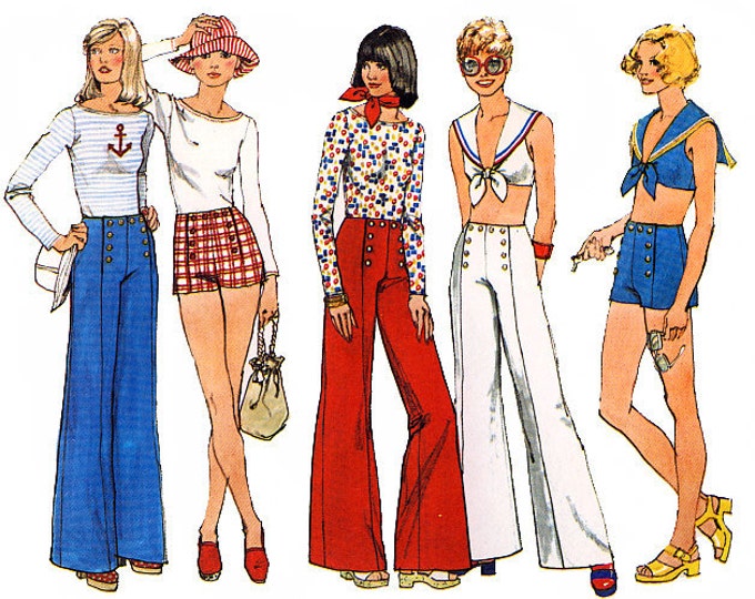 Simplicity 6407 Vintage 70s Misses' Wide-leg Pants or - Etsy