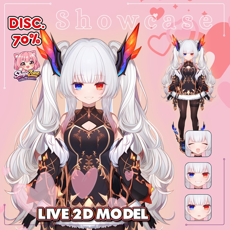 Custom Live2d Vtuber Model Premade | Fully Rigged Anime Character for ...