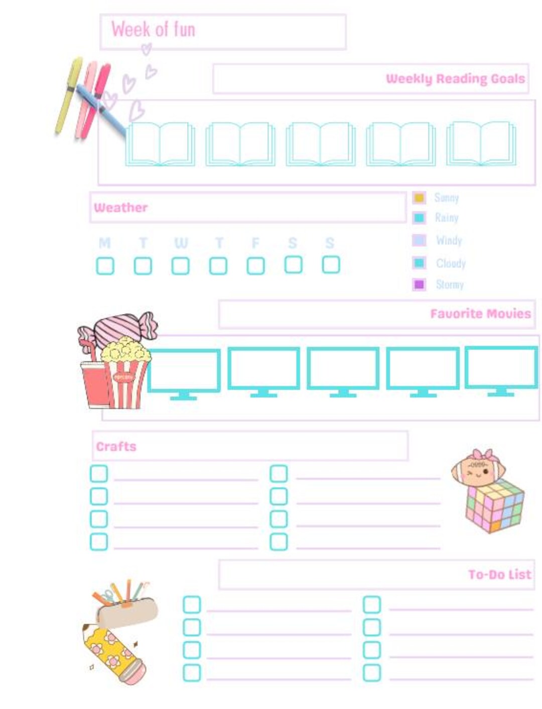 Pink Scribbles Co. | Preppy Digital Journals, Girly Calendars ...