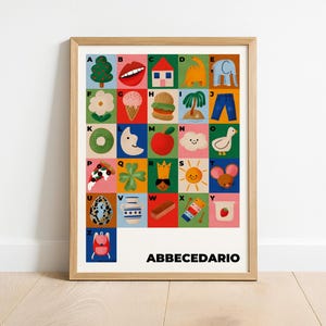 Italian Alphabet Poster for Kids – Educational ABC Wall Art for Nursery ...