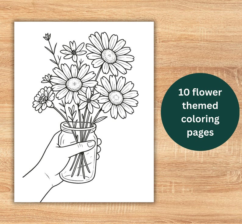 Floral Coloring Pages: 10 Printable Flower Designs for Relaxation ...