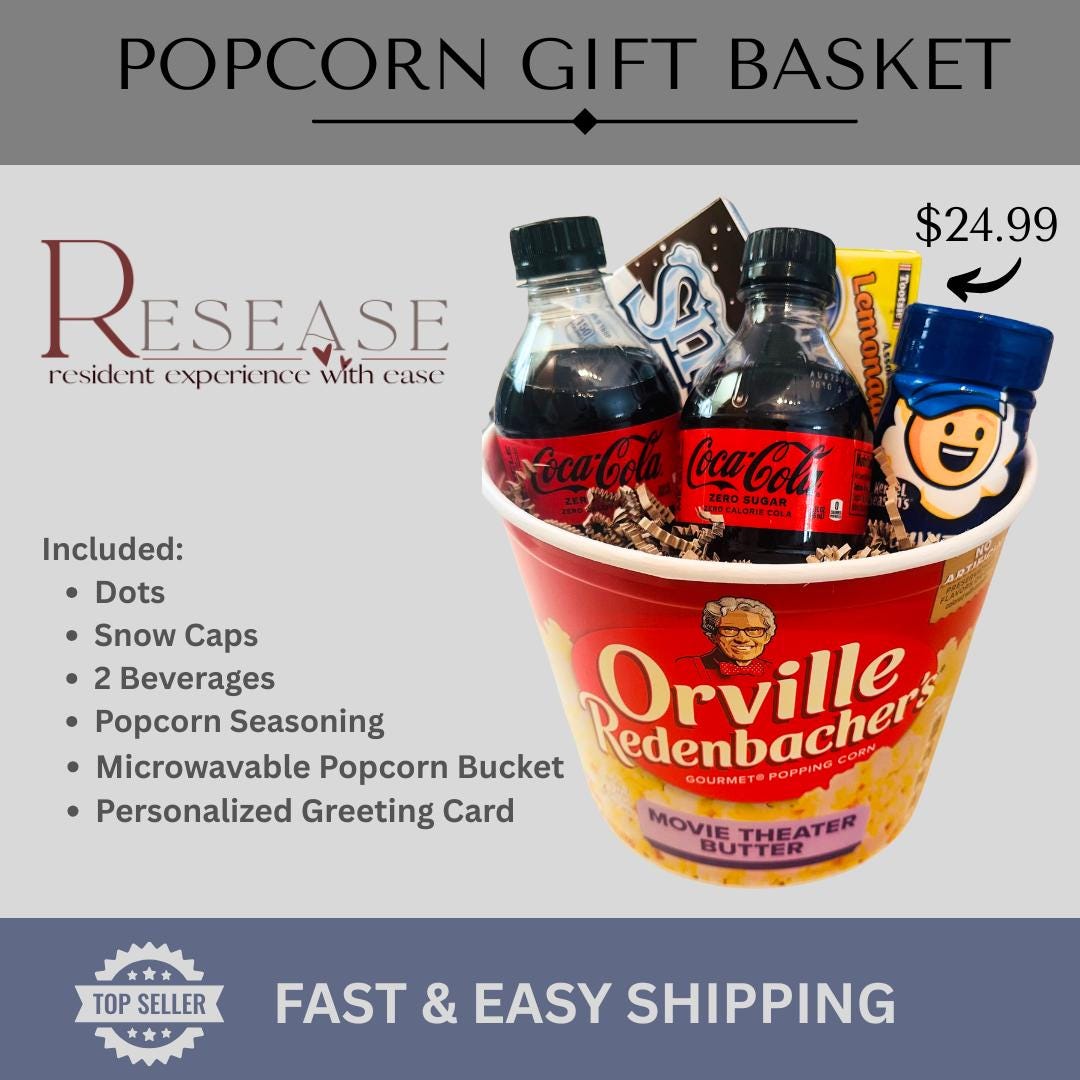 Movie Night Popcorn Gift Basket - Etsy