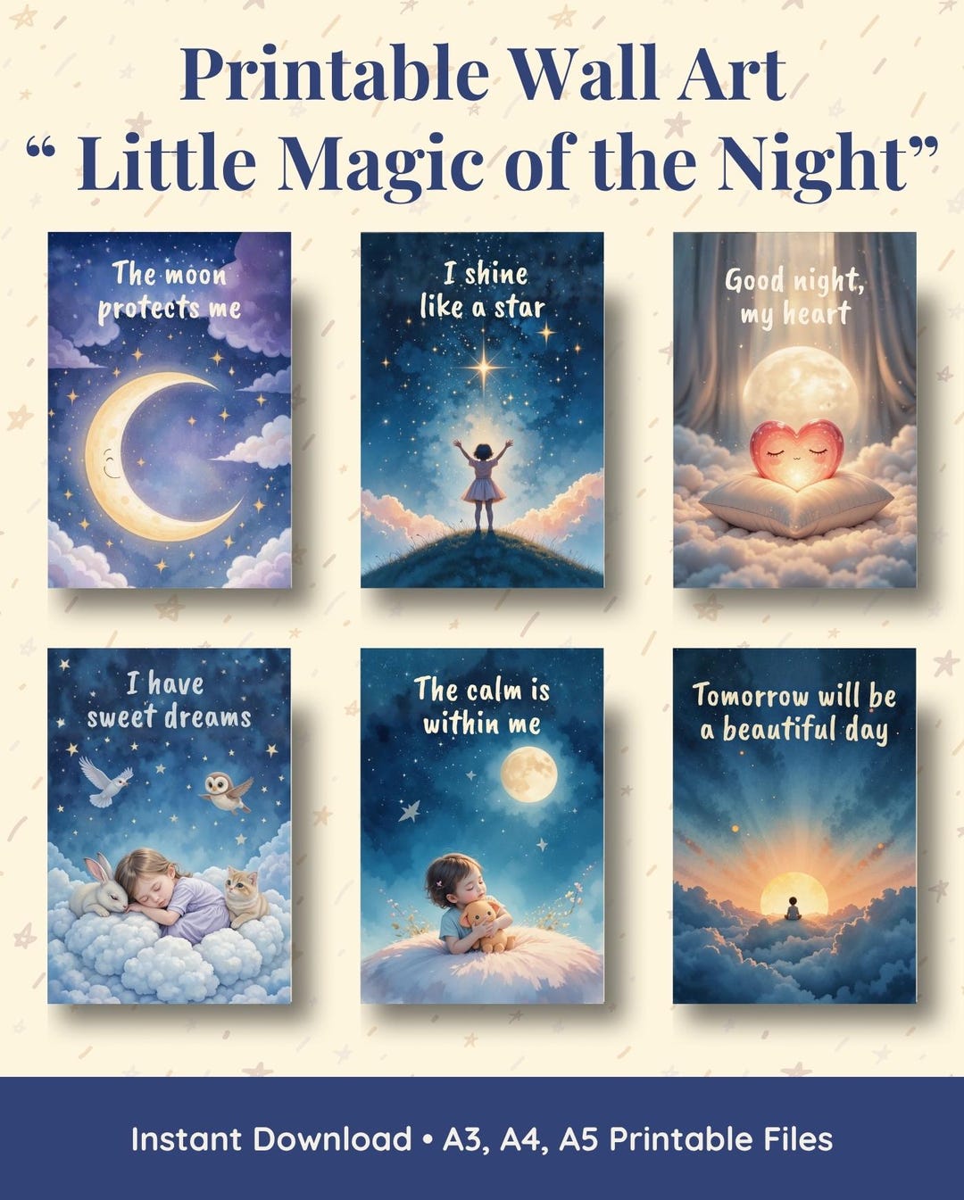 6 Printable Kids Room Posters "little Magic of the Night" | Bedtime All ...