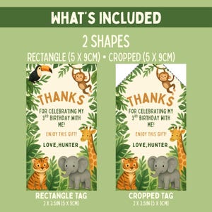 Jungle Party Favor Tag Template | Editable Party Favor Tag | Thank You ...