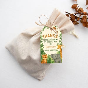 Jungle Party Favor Tag Template | Editable Party Favor Tag | Thank You ...