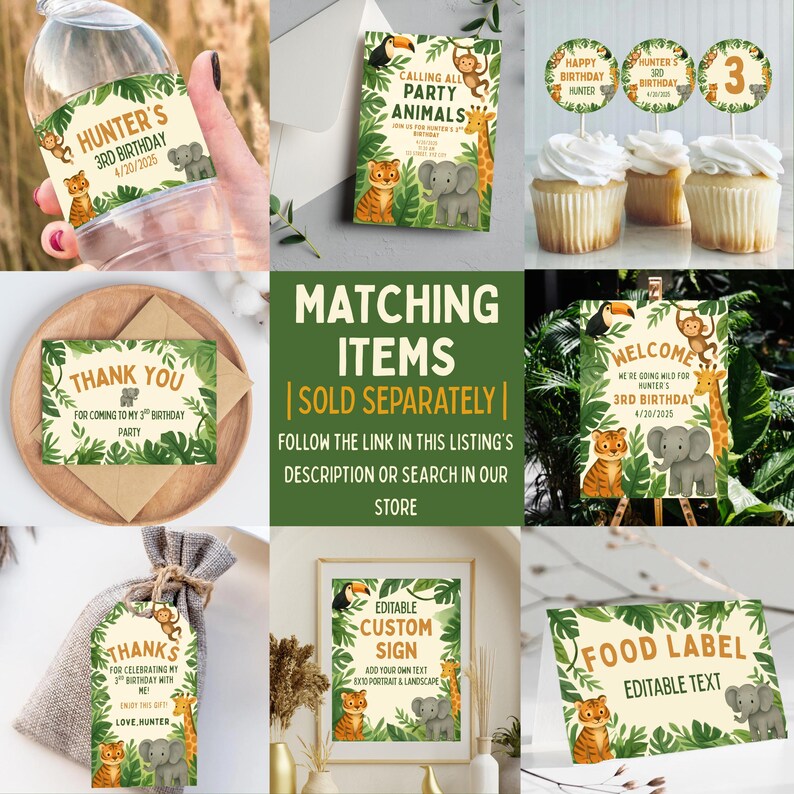 Jungle Party Food Label Template | Editable Party Food Label | Safari ...