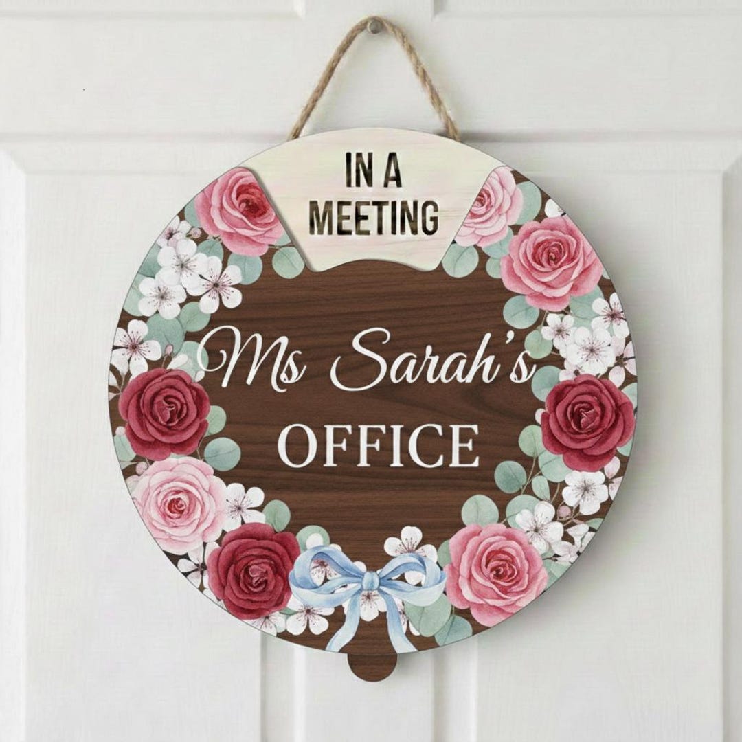 Custom Rotating Office Door Sign, Personalized Work Status Spinner ...