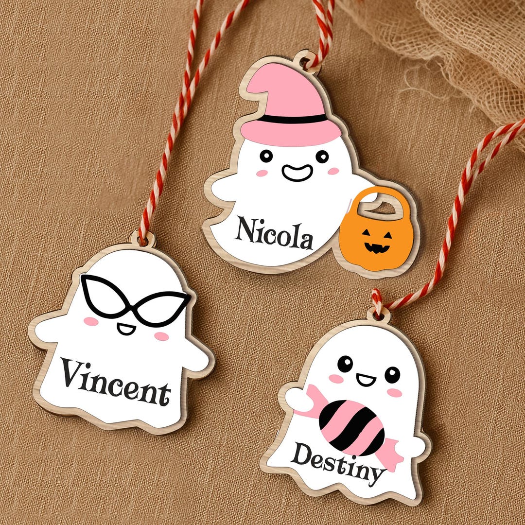 Halloween Boo Basket Tag, Personalized Trick or Treat Bag Tag, Custom ...
