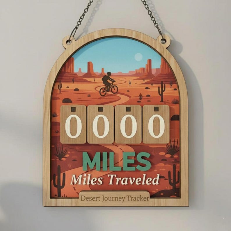 Handcrafted Wooden Cycling Miles Tracker, Personalized Miles Ridden ...