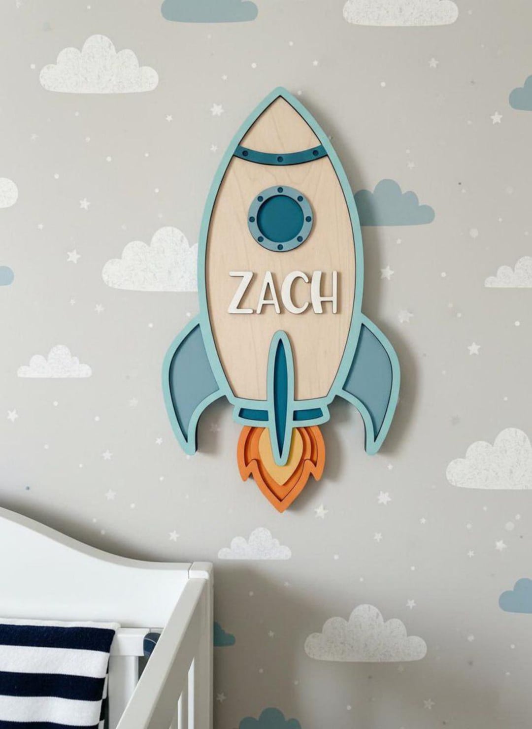 Personalized Rocket Name Sign, Custom Outer Space Letters, 3D ...