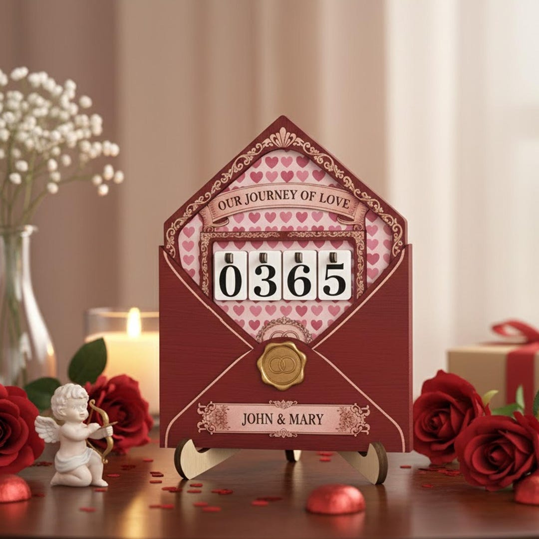 Personalized Days in Love Counter – Custom Romantic Heart Wooden Sign ...