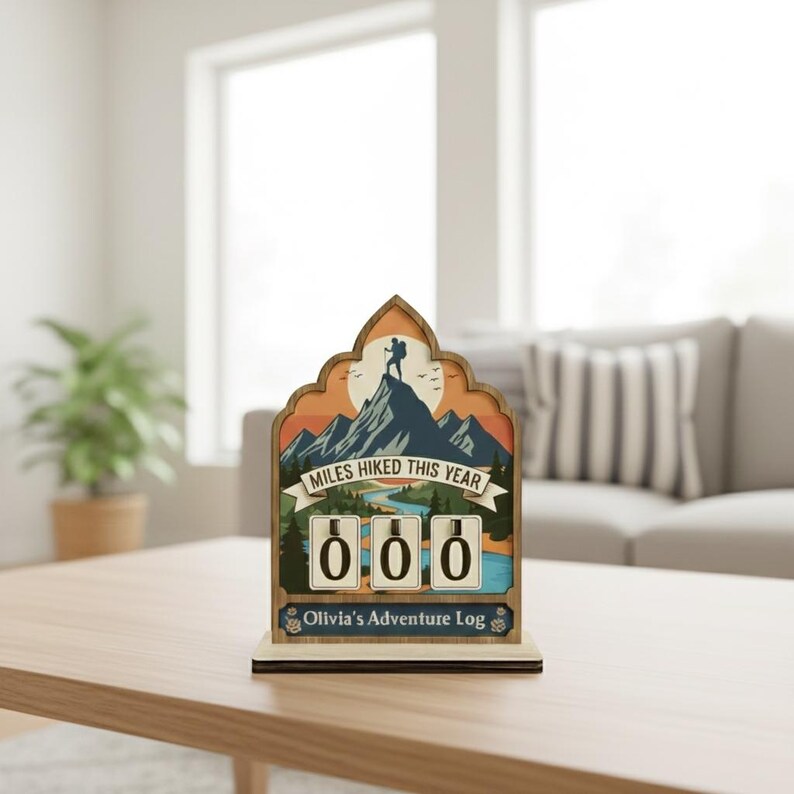 Personalized Hike Tracker Sign, Custom Wooden Adventure Log, Rustic ...