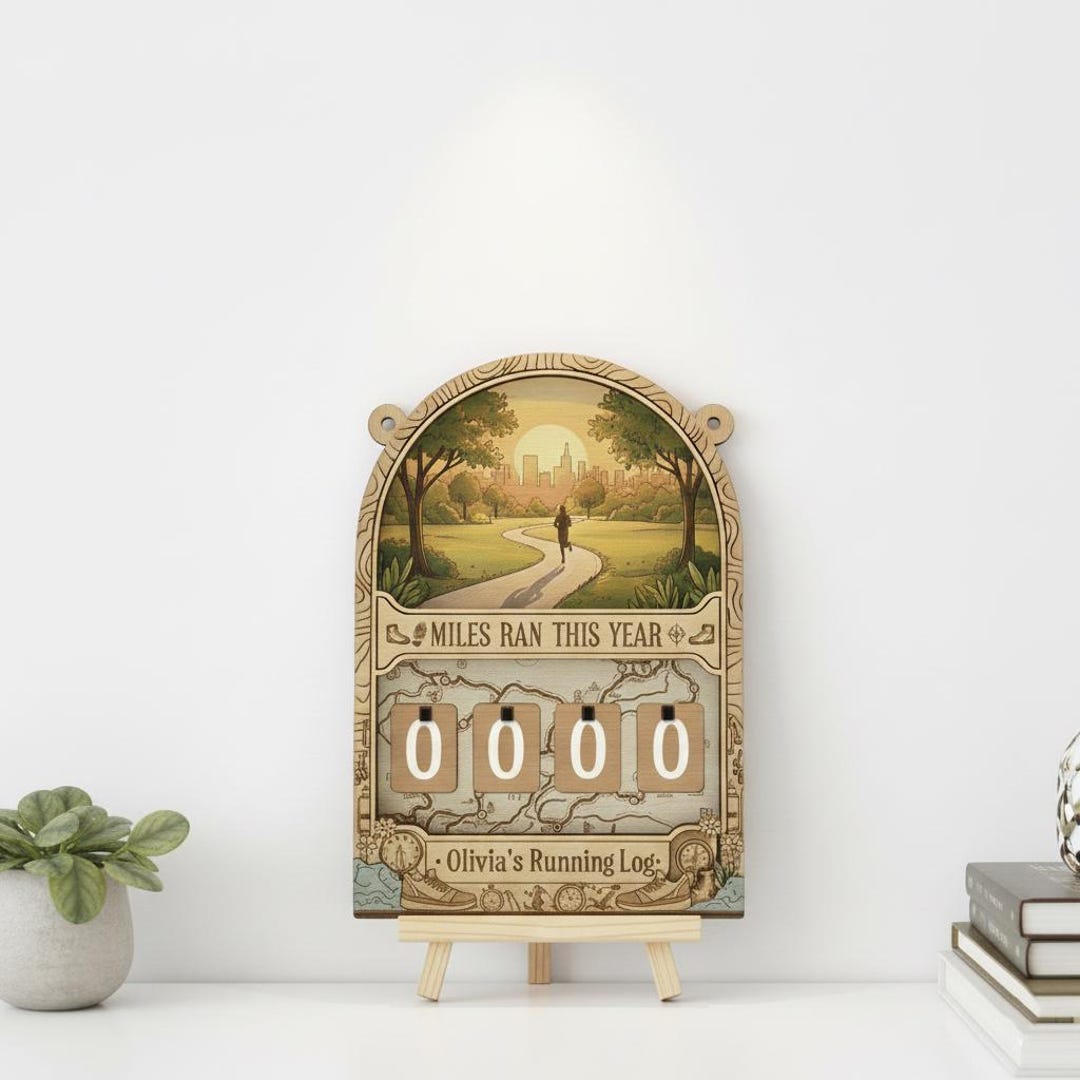 Custom Miles Cycled Tracker Sign, Personalized Miles Ridden Board ...
