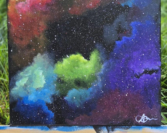 Nebula Garden - Original 12x12 Acrylic Galaxy Painting on Canvas - Etsy