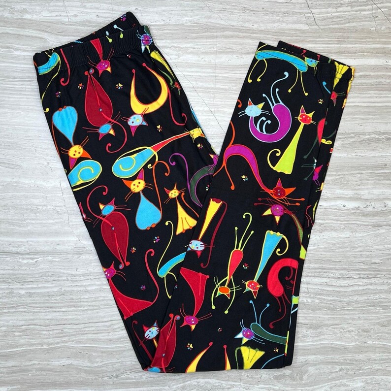 Cats Meow Jazz Printed Soft Leggings - Etsy