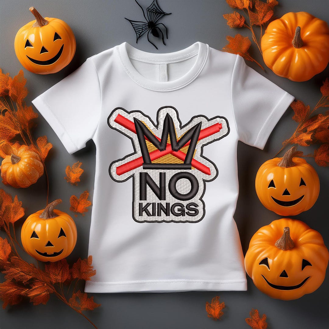 No Kings Embroidery Design: Political Protest Machine Stitch Pattern ...