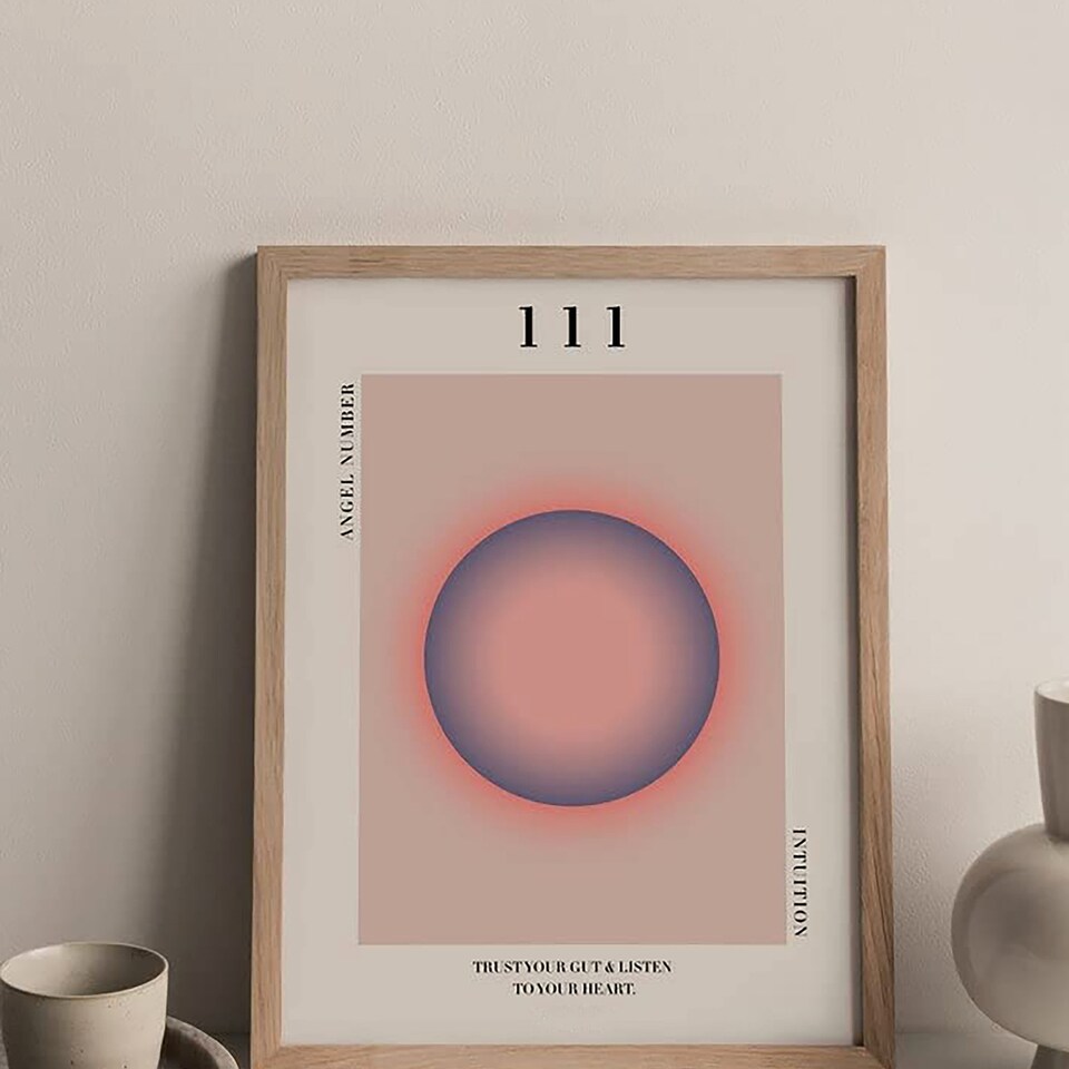 Angel Number 111 Poster Art Print, Angel Number Aesthetic Premium Matte ...