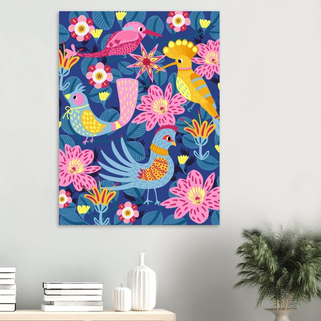 Fanciful Birds at Night - Etsy