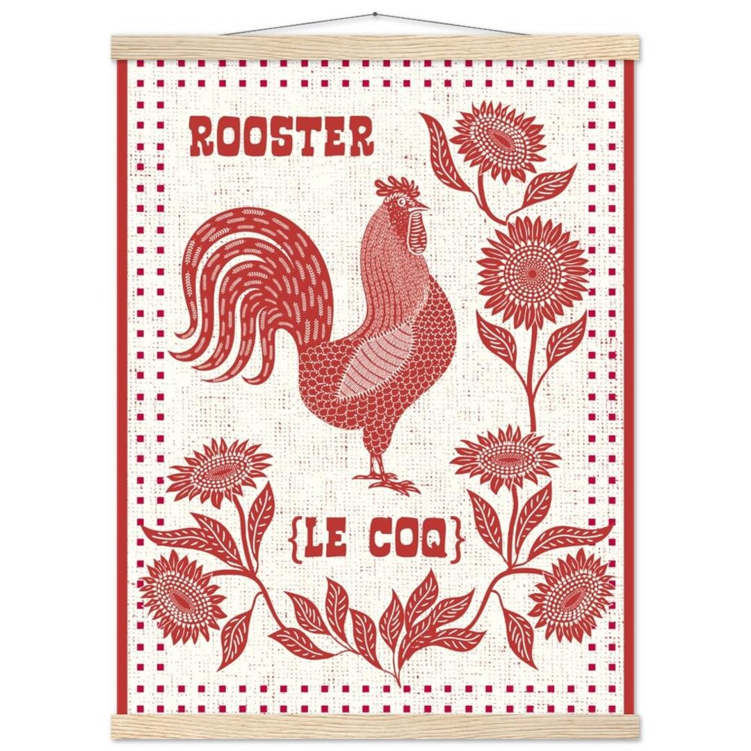 French Country Rooster Wall Art Poster or Framed Print - Etsy