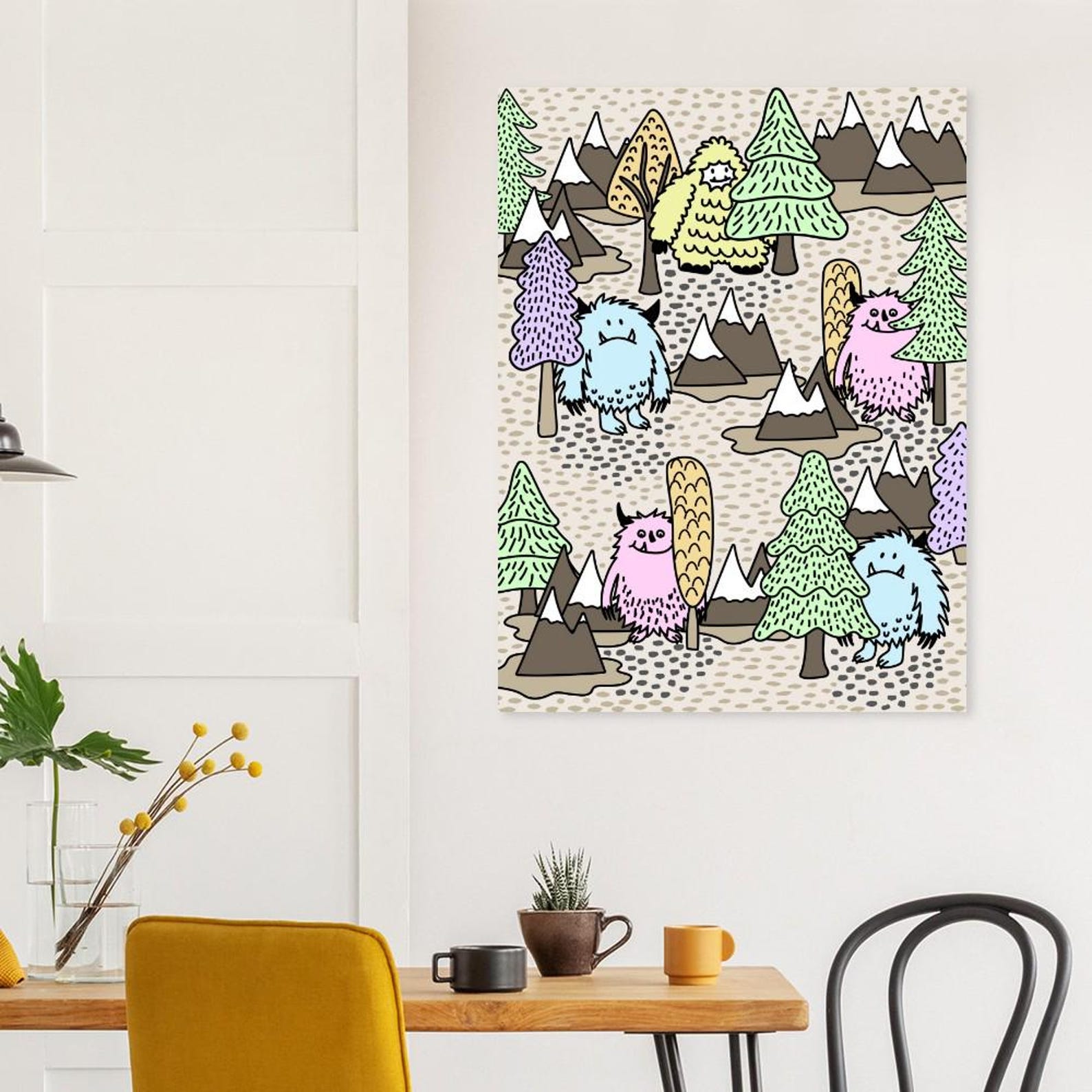 Yeti in the Mountains Poster - Etsy