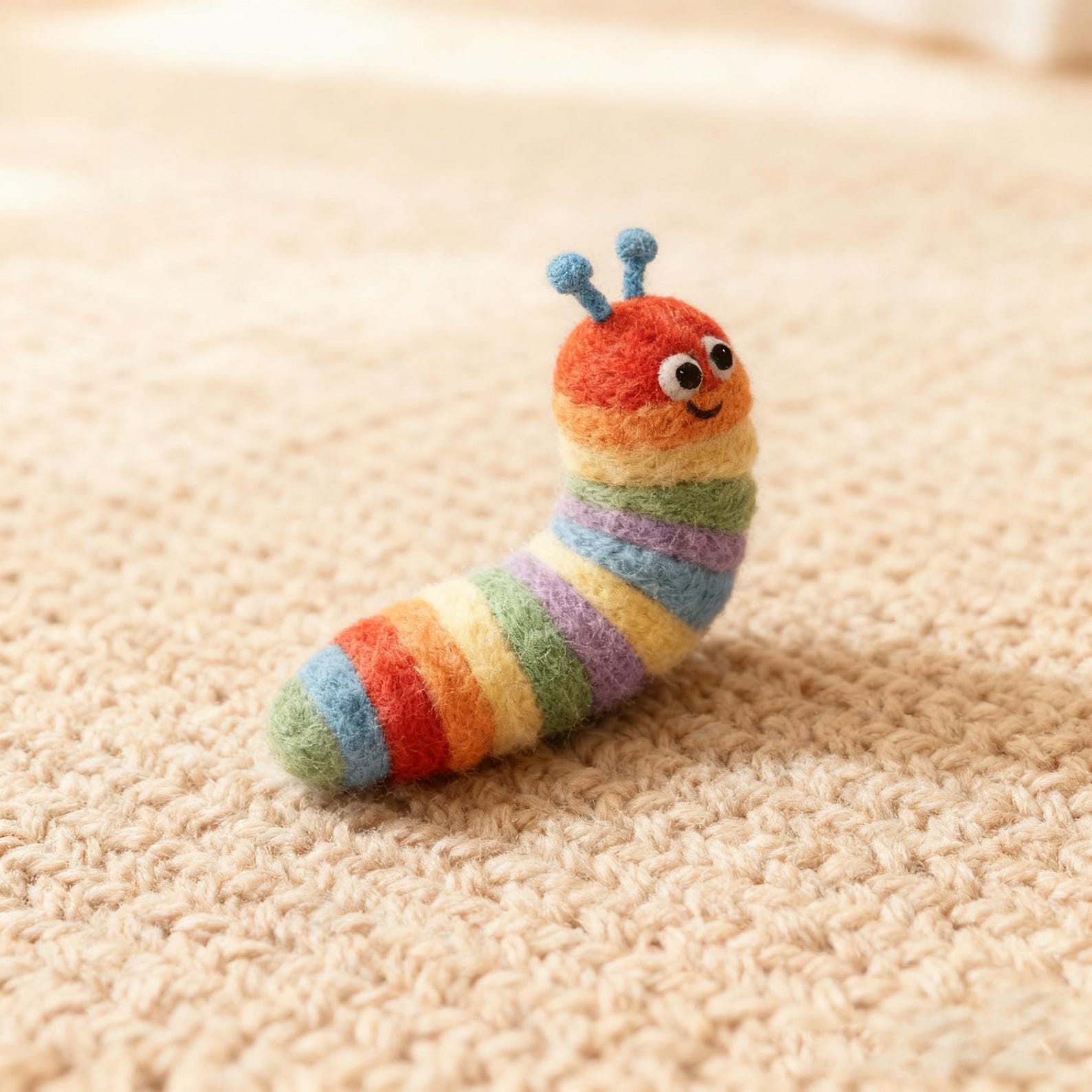 Felted Colourful Caterpillar Ornament Animal-shaped Wool Felt Decor ...