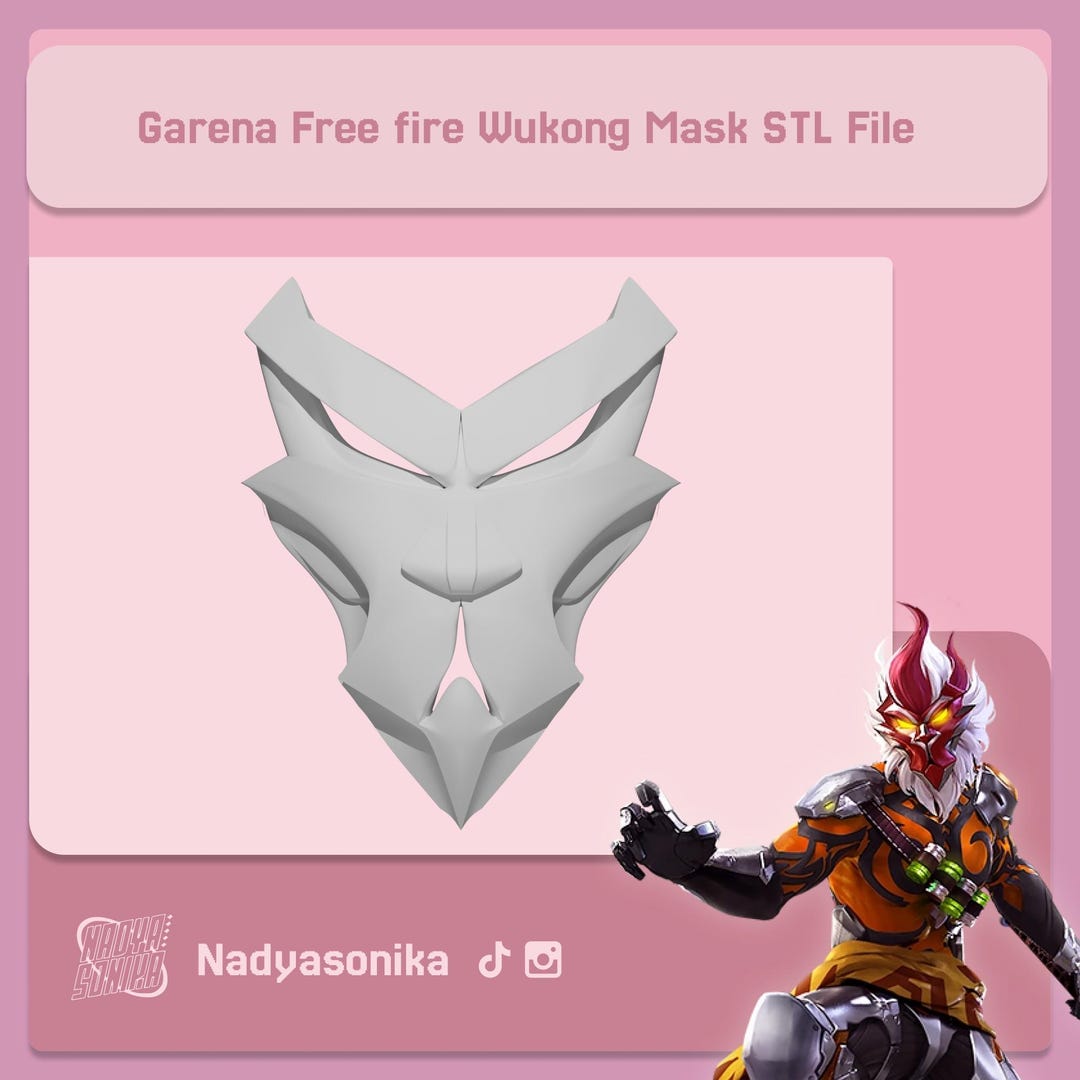 Wukong Mask Inspired (garena Free Fire) STL File - Etsy