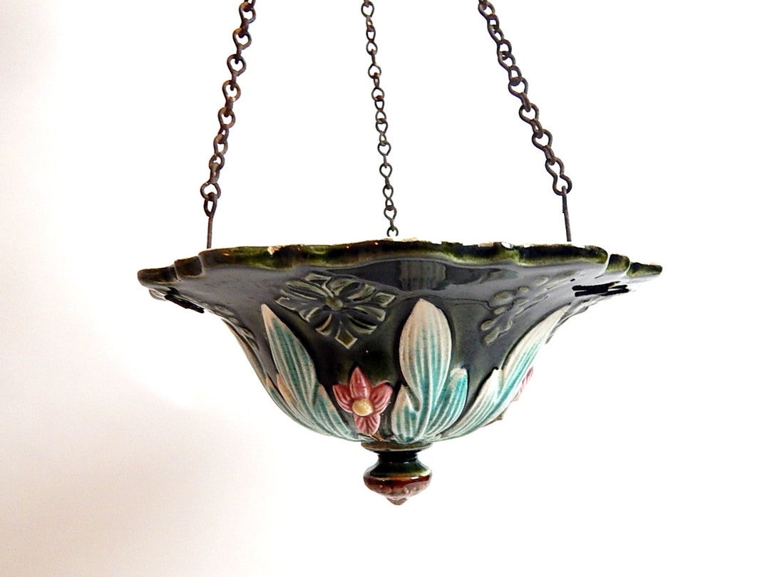 Antique French Hanging 'suspension' in Majolica - Etsy