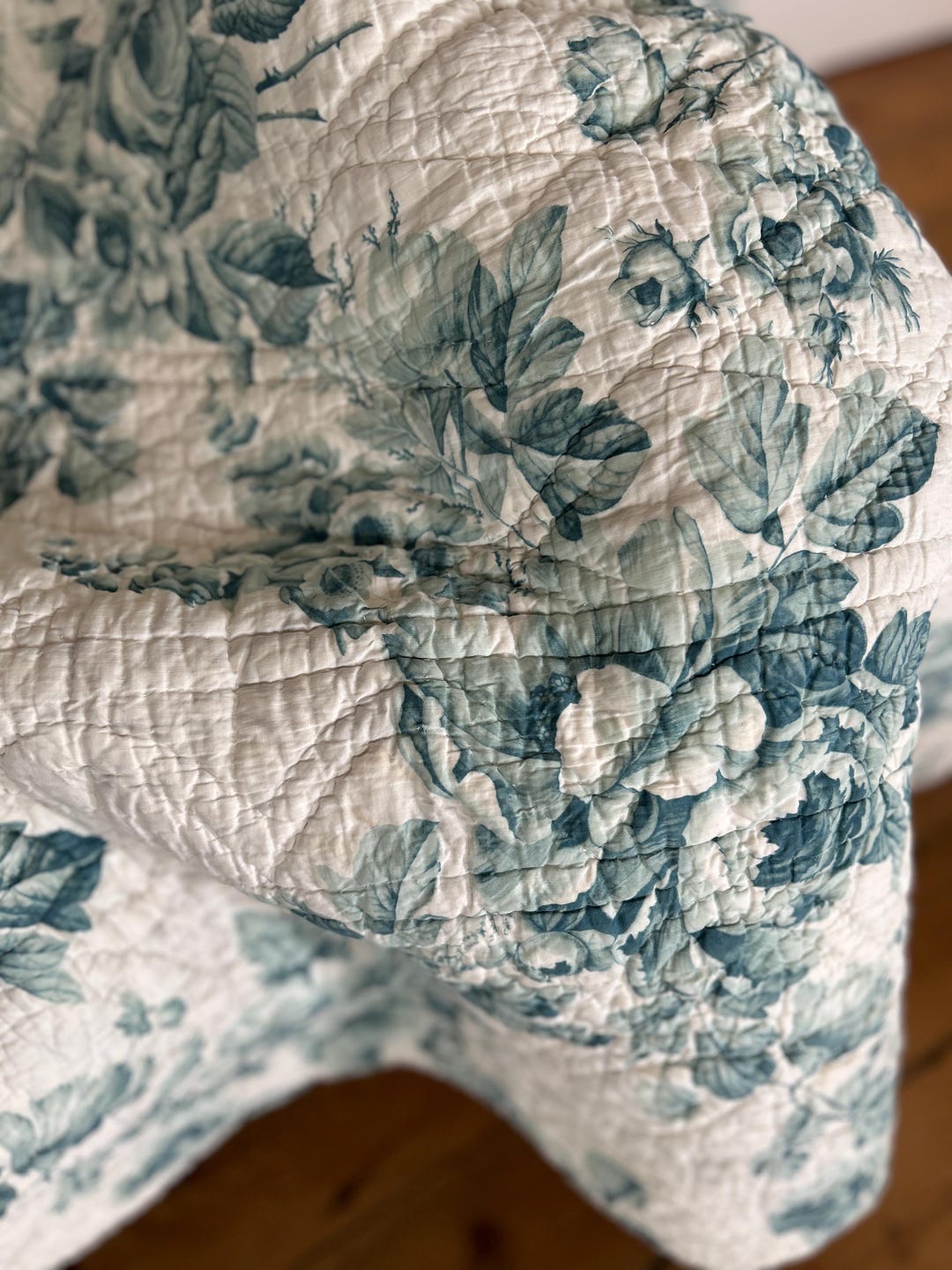 French Boutis Quilt: Vintage Cotton Floral Print, Large Shabby Chic - Etsy