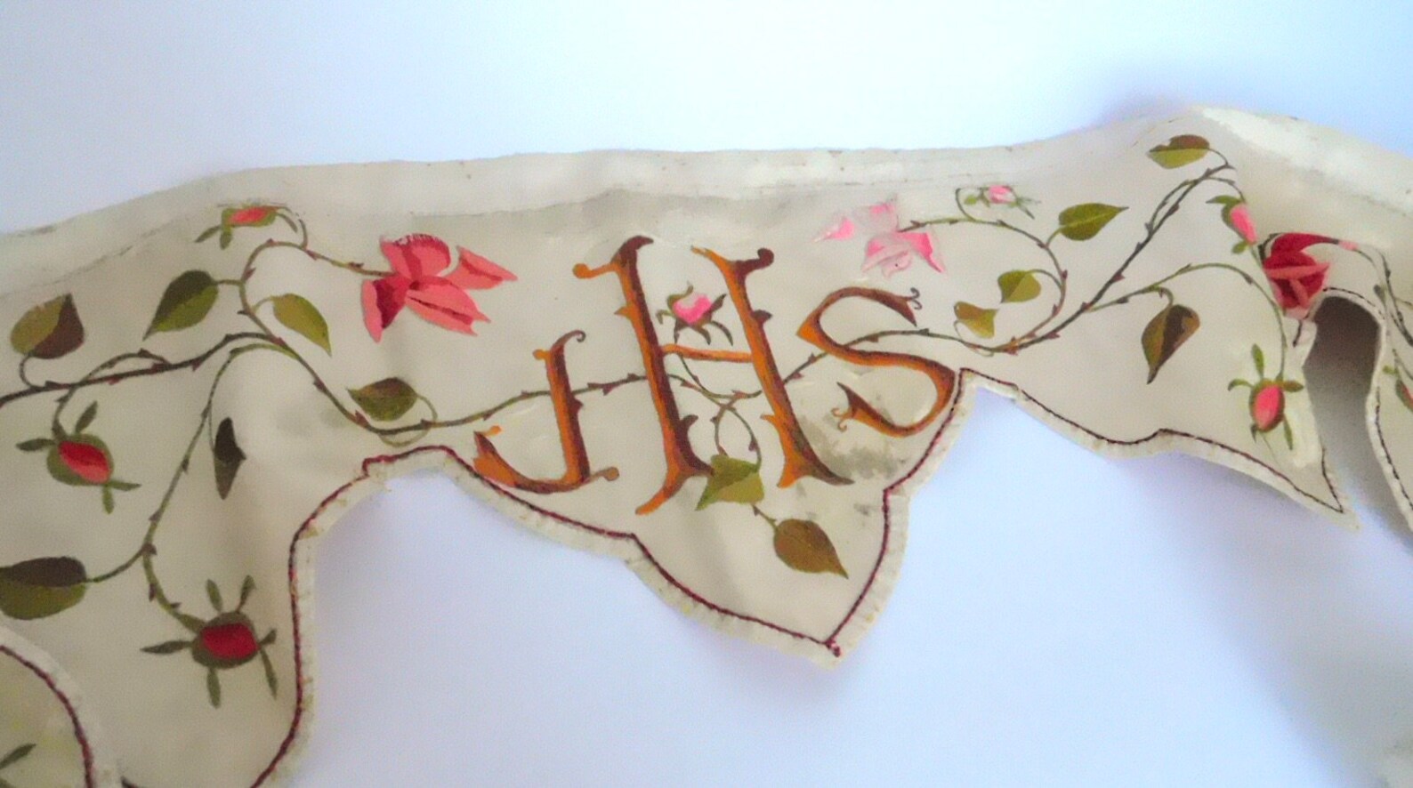 French Vintage Hand Embroidered Border for Altar in Silk - Etsy