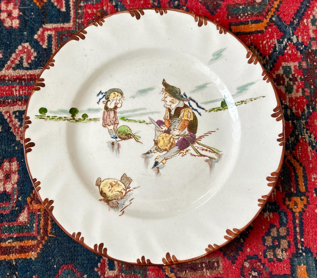 French Antique Creil Et Montereau Hand Decorated Plate Richard Froment ...
