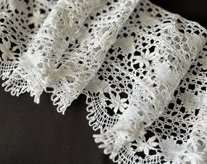 4 1/2 Yrds Handmade French Lace Exceptional Length and Width Vintage ...