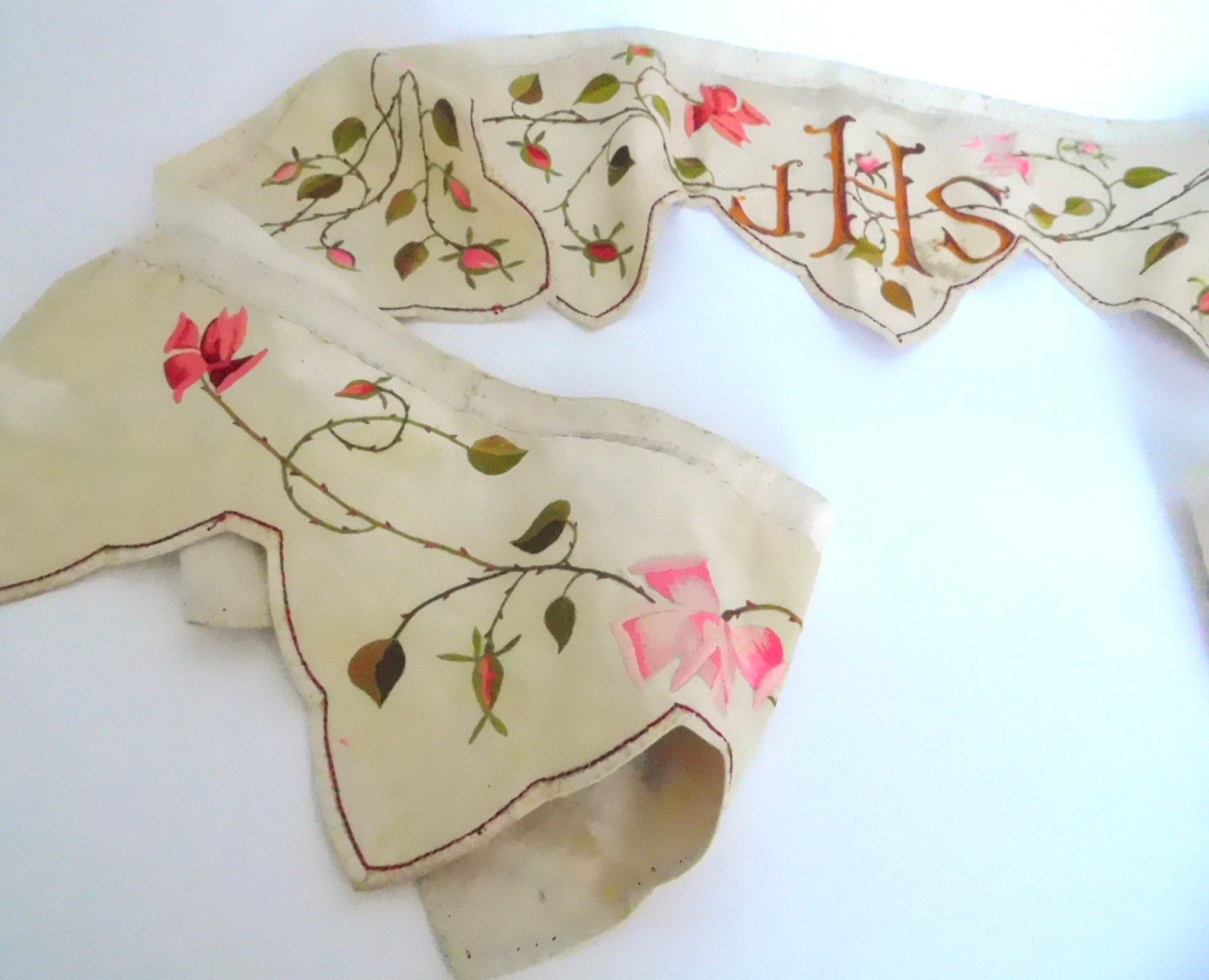 French Vintage Hand Embroidered Border for Altar in Silk - Etsy