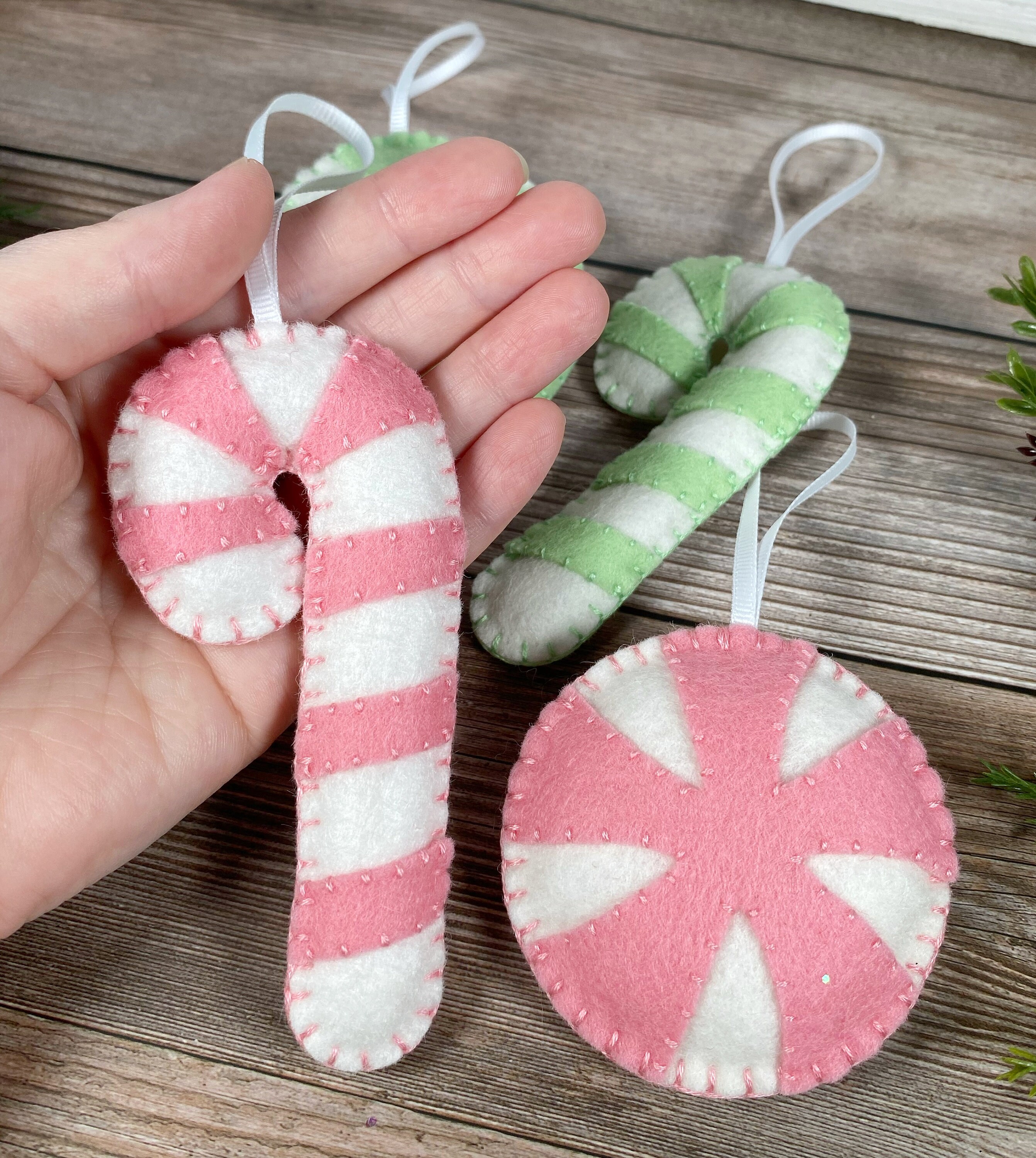 Felt Candy Cane Christmas Ornaments Pink Christmas Candy - Etsy