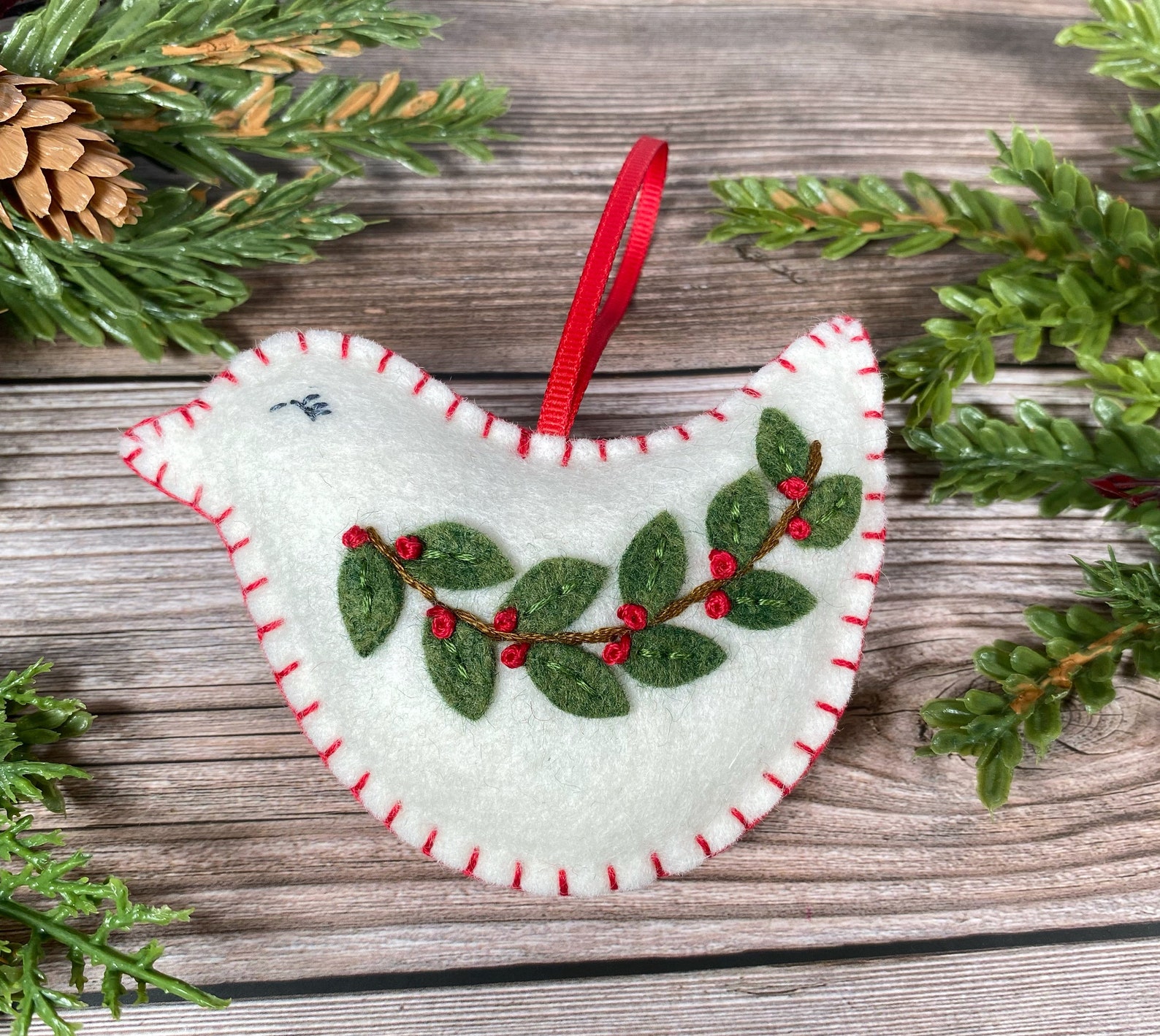 Felt Bird Christmas Ornaments, Felt Christmas Ornaments, Scandinavian ...