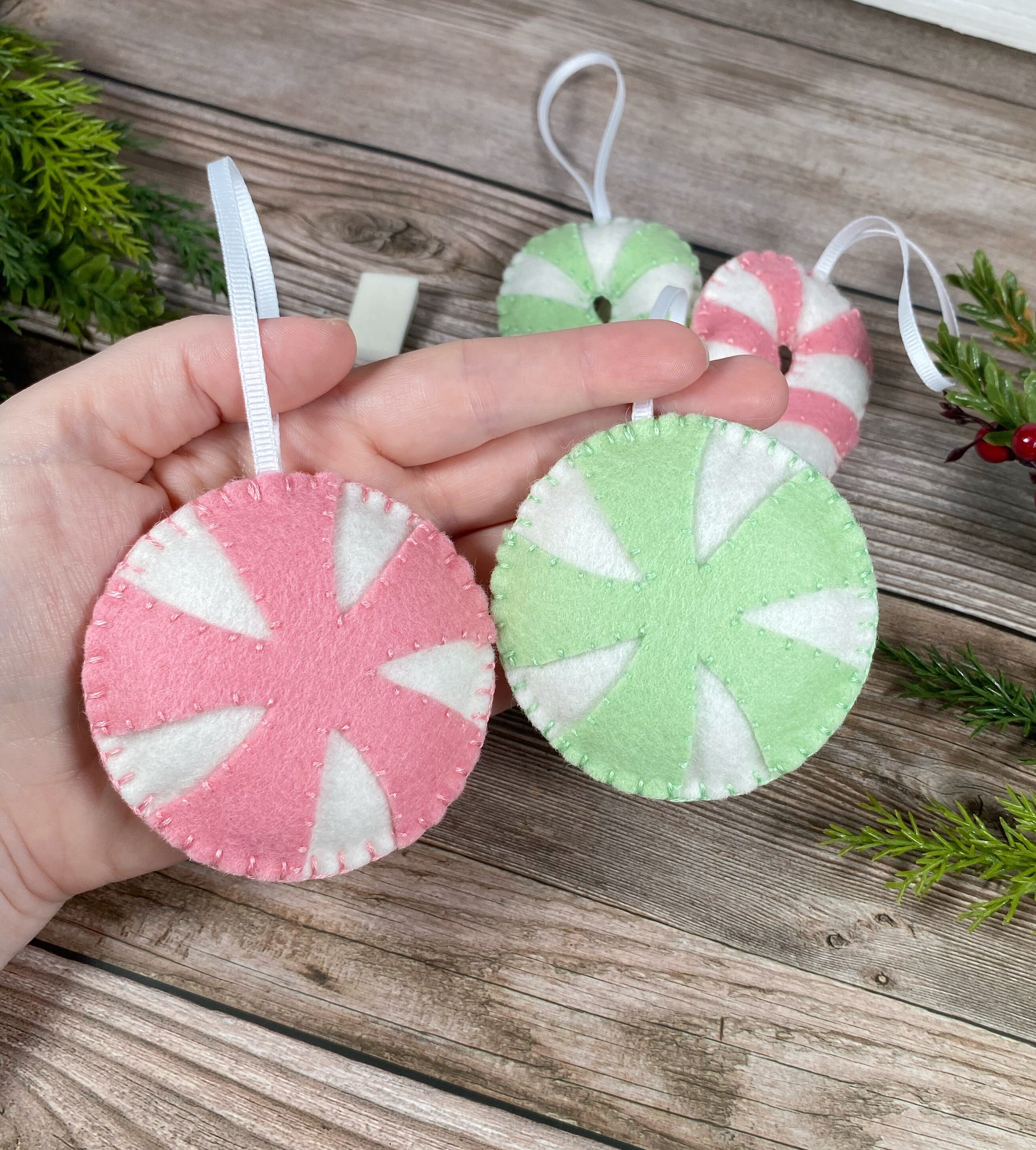 Felt Candy Cane Christmas Ornaments Pink Christmas Candy - Etsy