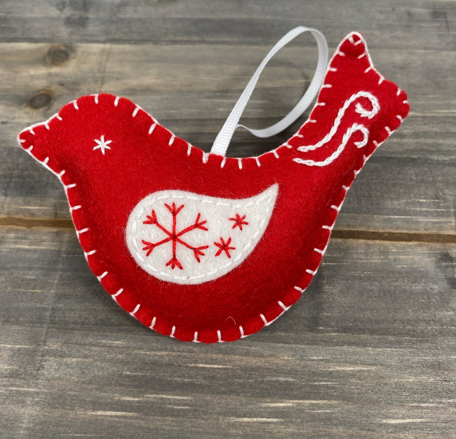 Felt Bird Christmas Ornament Felt Christmas Ornaments Red - Etsy