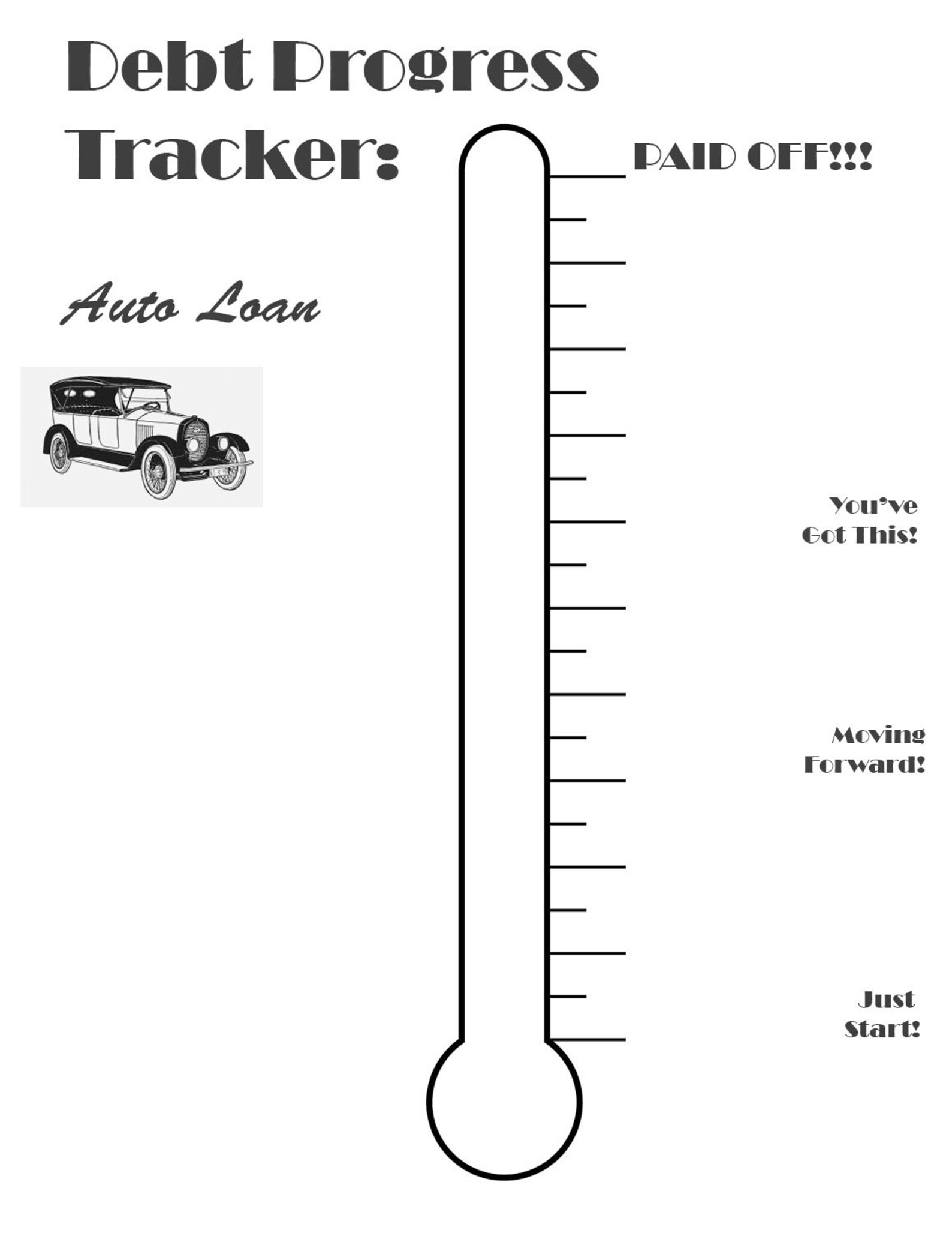 Auto Loan Debt Tracker Printable PDF - Etsy