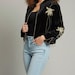 Black Velvet Floral Beaded Blazer , Evening Wear Jacket - Etsy