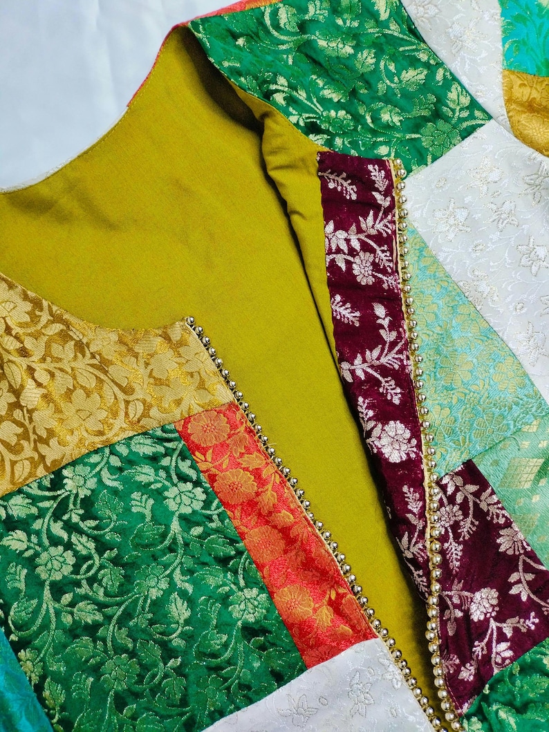 Long Brocade Patchwork Jacket: Ethnic Boho Festival Coat - Etsy