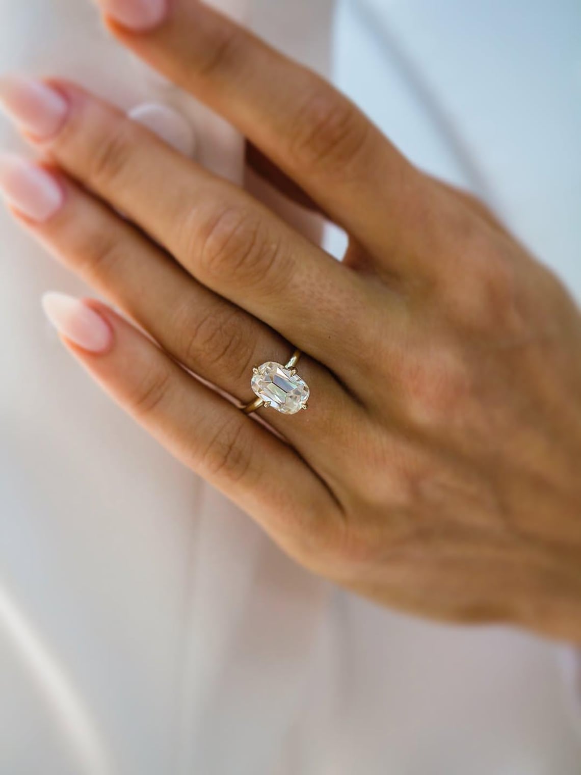 3.5 CT Old Mine Elongated Cushion Cut Moissanite Solitaire Ring ...
