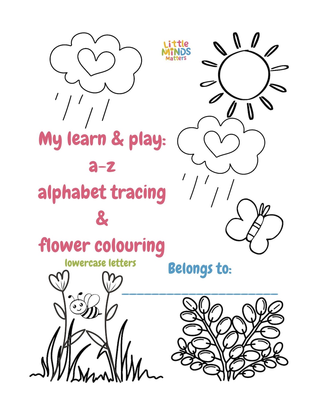 My Learn & Play a to Z Alphabet Tracing and Flower Colouring" (lower ...