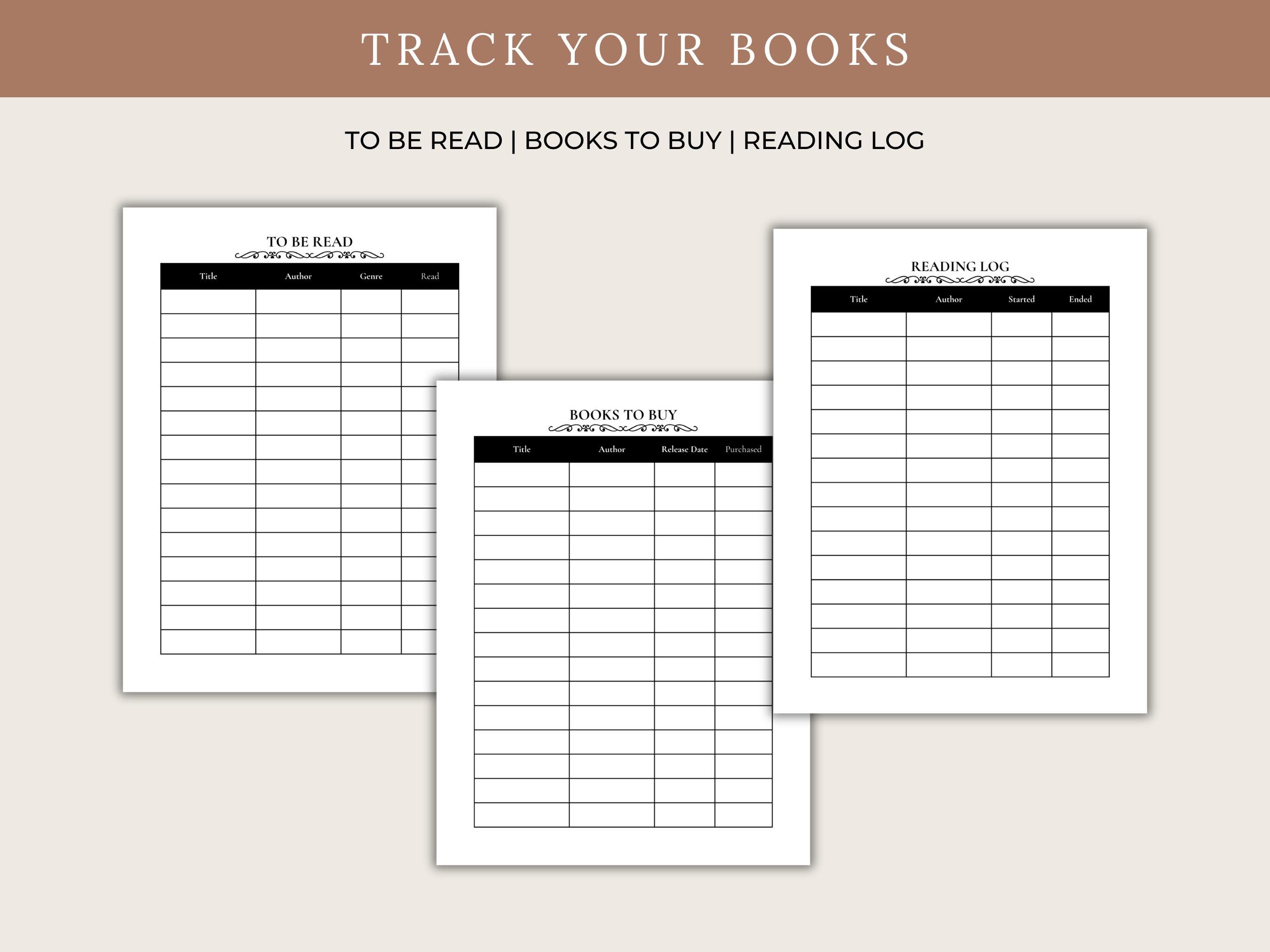 Printable Reading Journal: Book Tracker, Reviews, TBR List (PDF ...
