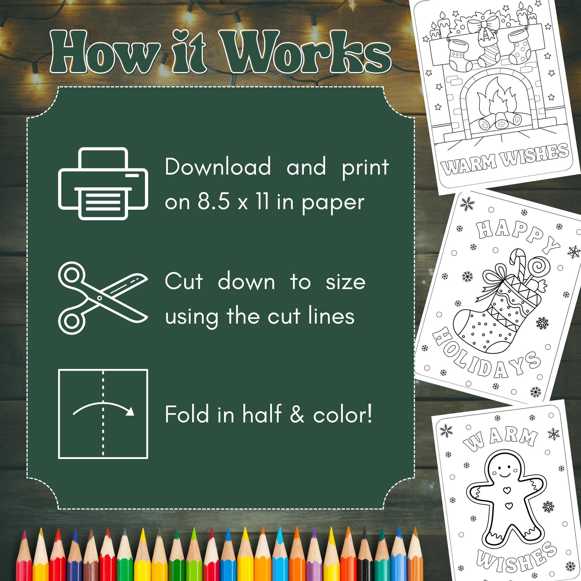 Christmas Coloring Cards | 14 Printable Holiday Cards for Kids | Winter ...