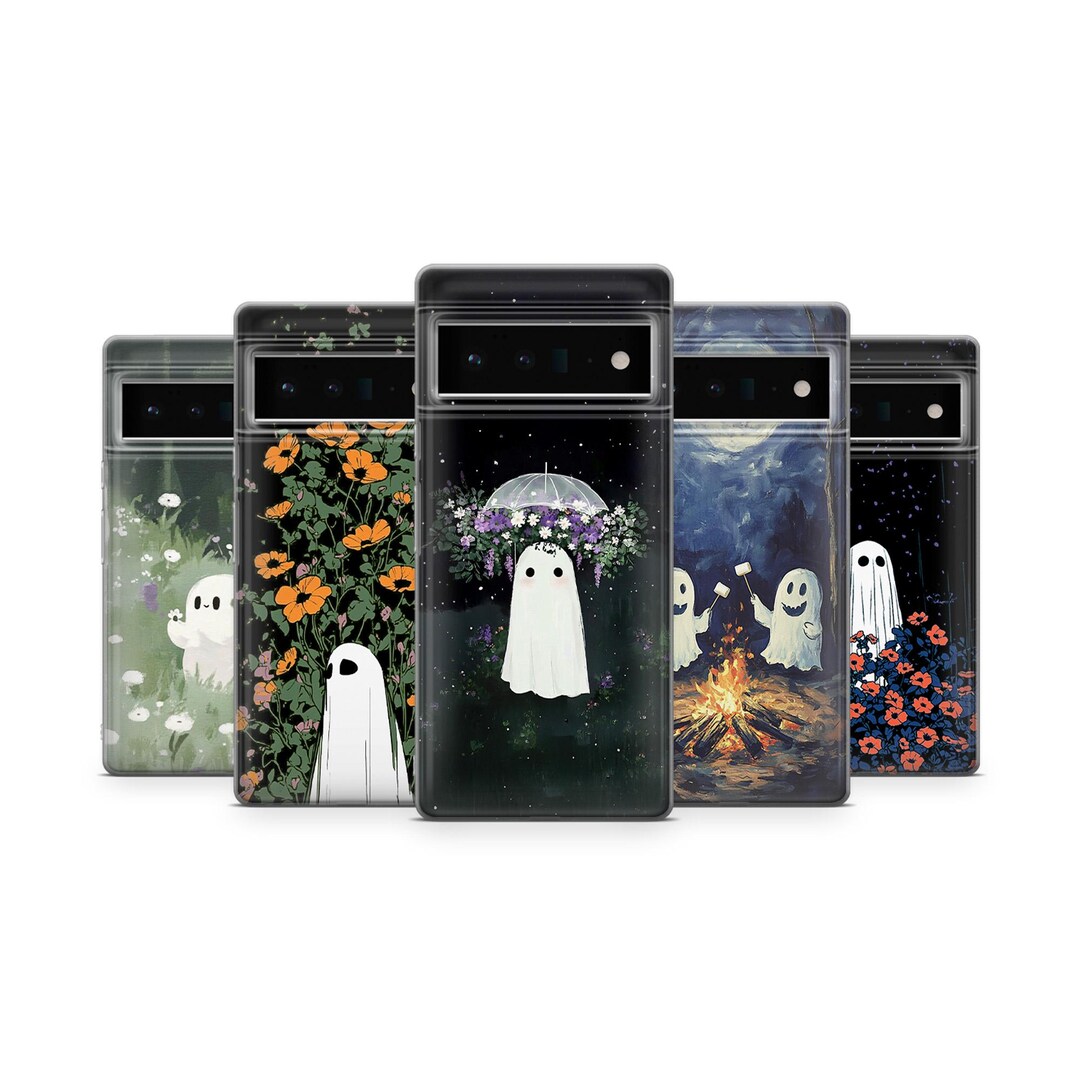 Cute Ghost Phone Case Creepy Spooky Cover for Pixel 9 Pro Max, 8 7, 6A ...
