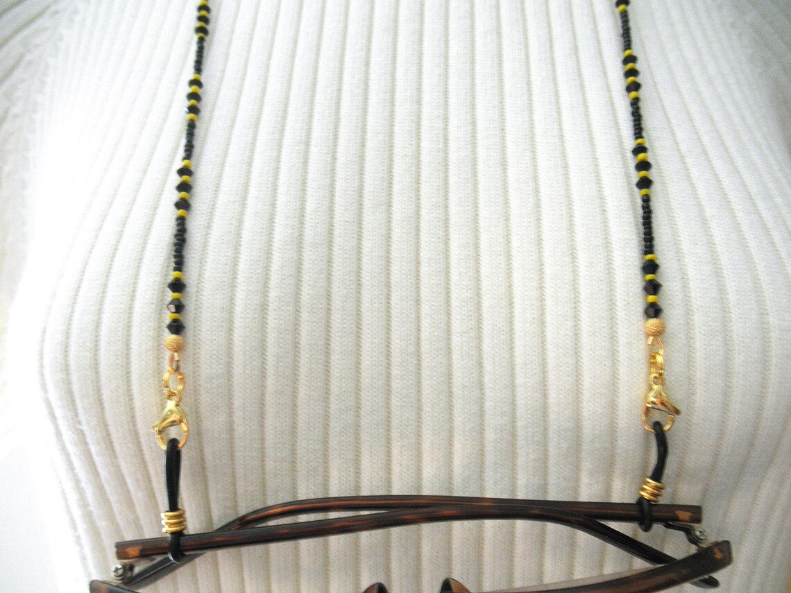 Pittsburgh Steelers Eyeglass Chain/austrian Crystals/black Yellow ...