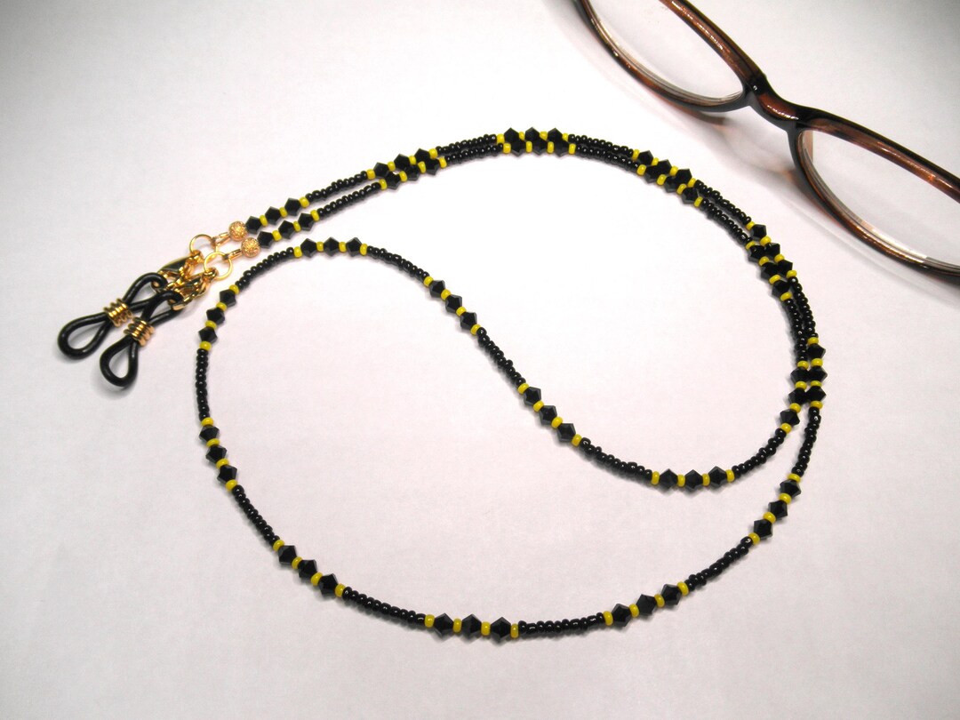 Pittsburgh Steelers Eyeglass Chain/austrian Crystals/black Yellow ...