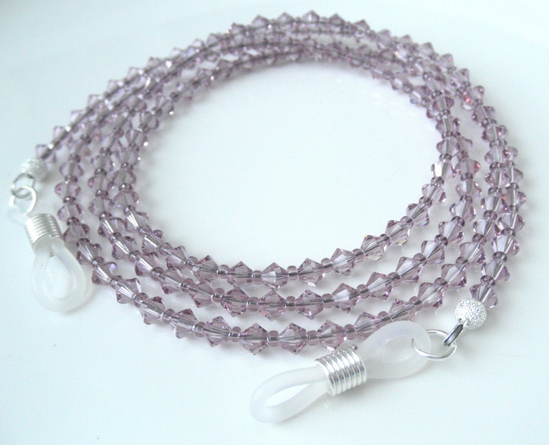 Glamorous Swarovski Crystal Eyeglass Chain Lt Amethyst Purple Etsy