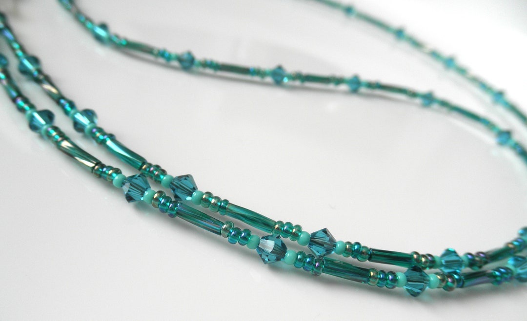 Teal Turquoise Eyeglass Chain European Crystal Glasses Sunglasses Chain ...