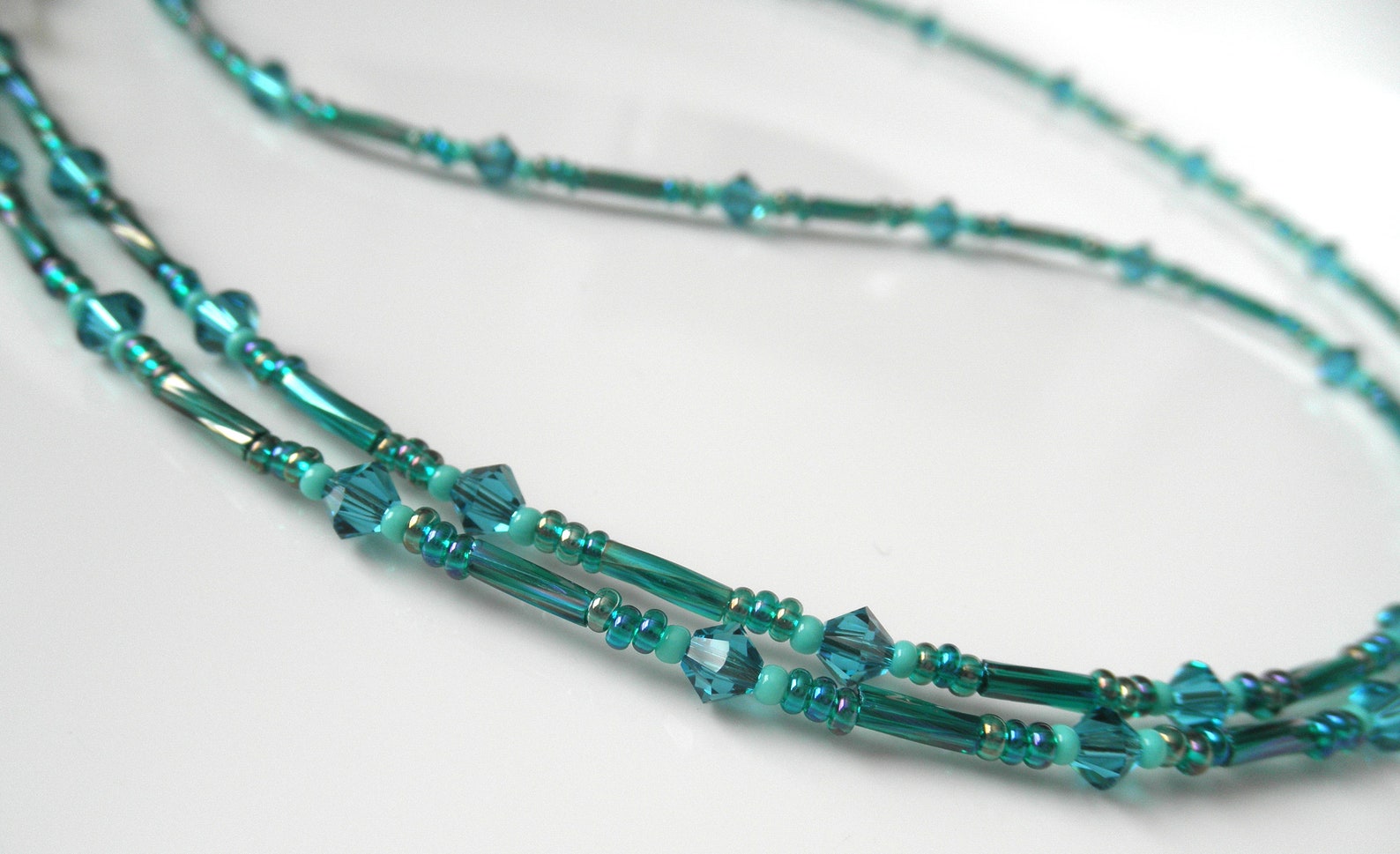 Teal Turquoise Eyeglass Chain European Crystal Glasses - Etsy
