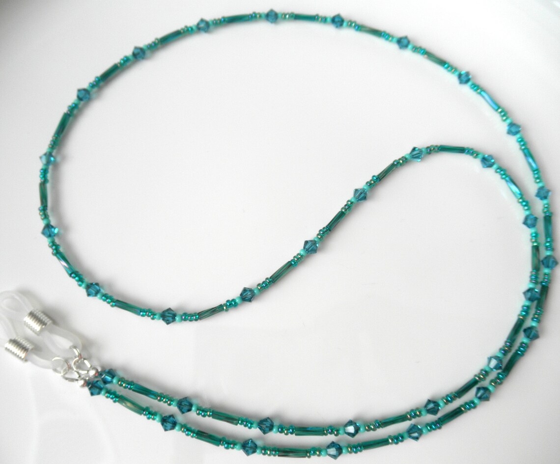 Teal Turquoise Eyeglass Chain European Crystal Glasses - Etsy